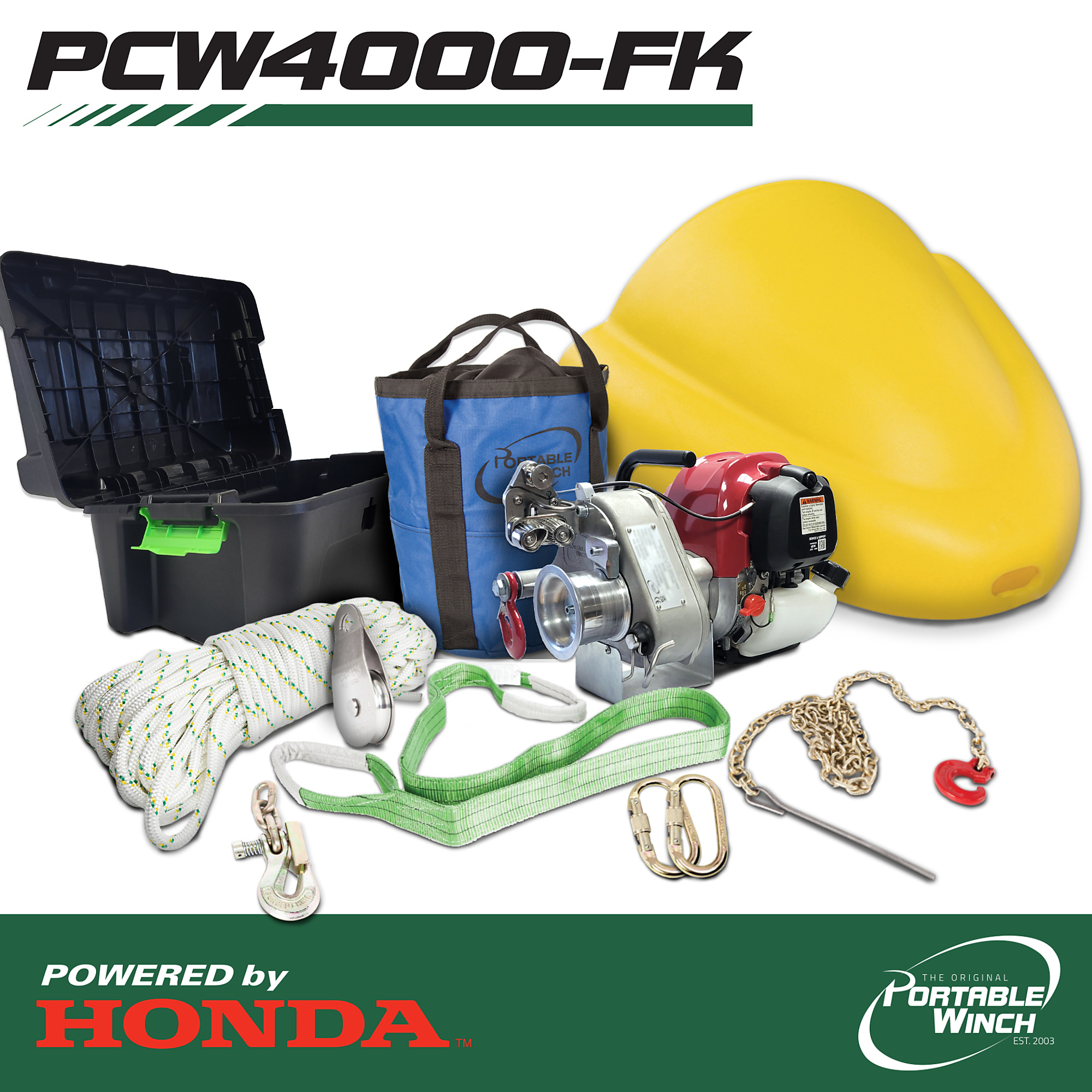 Portable Winch, PCW4000 Portable Winch - Forestry Kit, Capacity (Line Pull) 2200 lb, Model ...